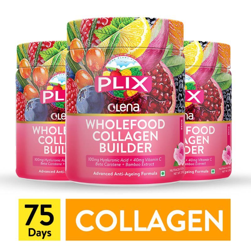 Plix Plant-Based Collagen Builder, Advanced Anti-Ageing Formula- Rose ...