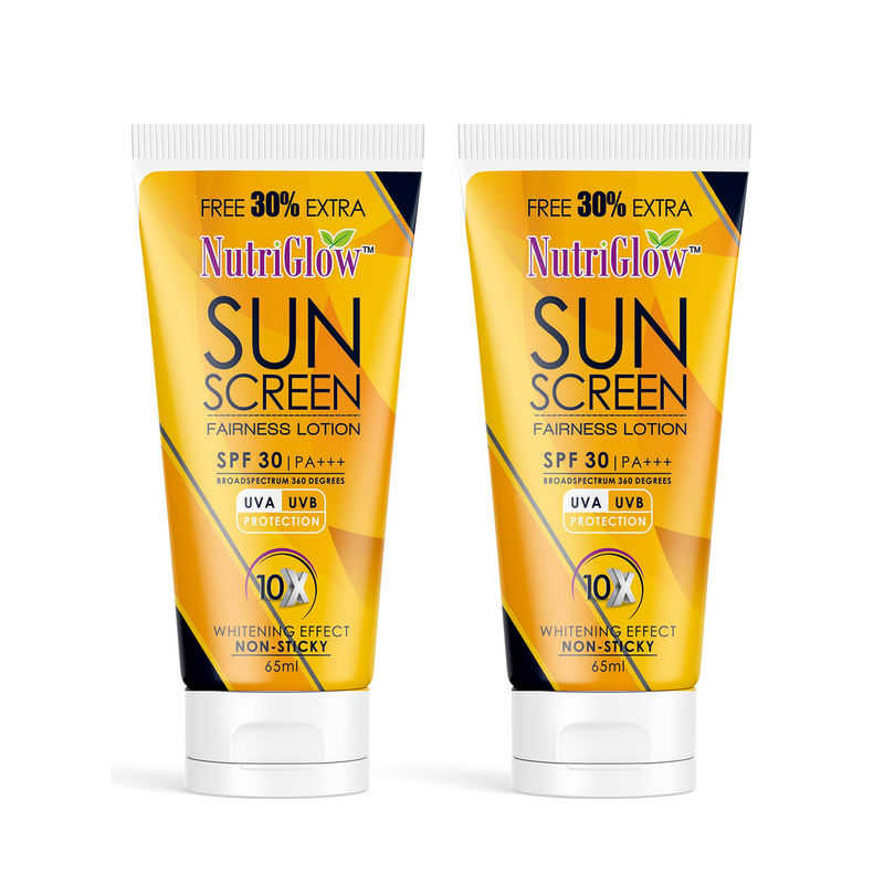 Buy NutriGlow Sunscreen Fairness Lotion SPF 30 PA+++ (Pack Of 2) Online