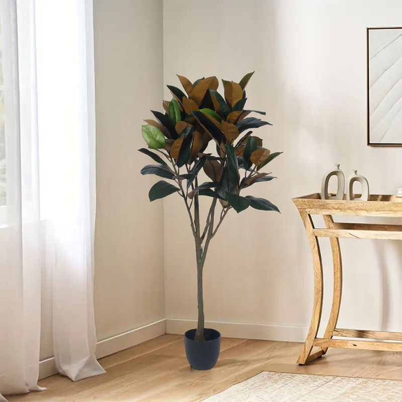 Buy Home Bloom Decoration Artificial Red Rubber Plants for Indoor ...