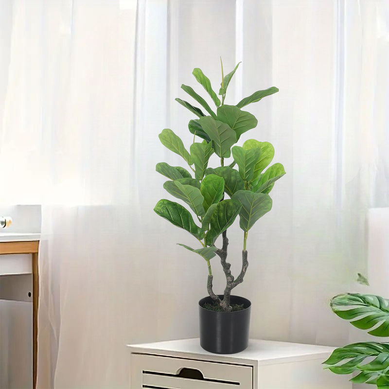 Buy Home Bloom Artificial Fiddle Leaf Fig Plant 90 cm Tall with Basic ...