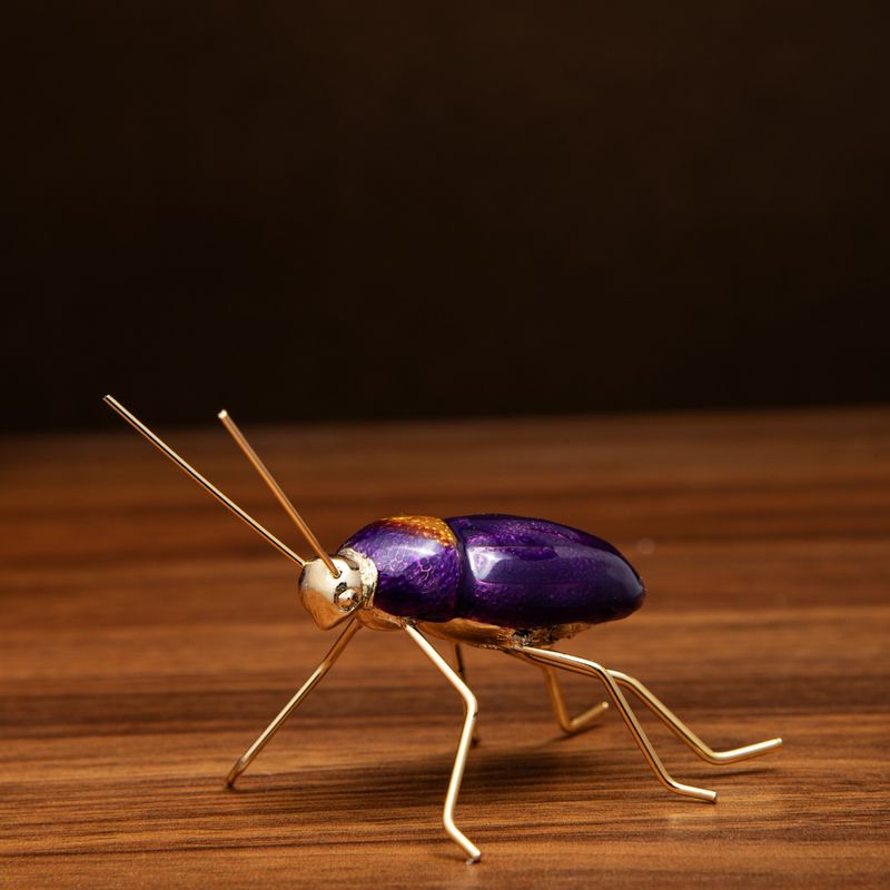 Buy Gibox Brass Metal Purple Scarab Beetle Figurine Enamel Finish Table ...