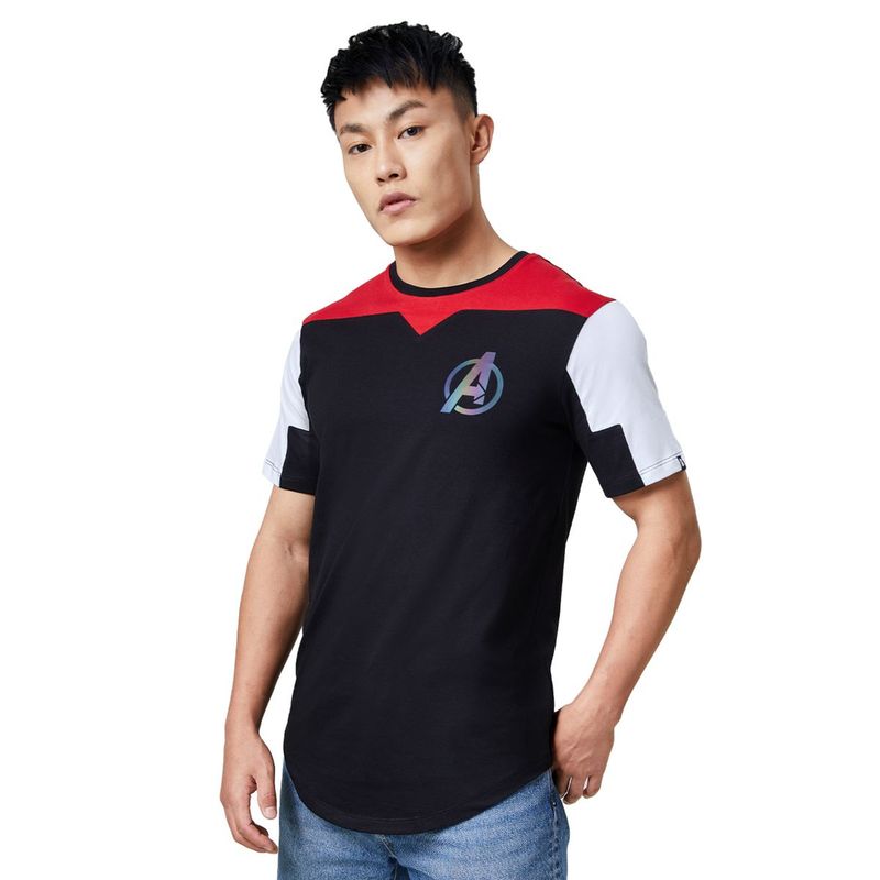 Buy The Souled Store Official Avengers Logo Drop Cut T-shirts For Men ...