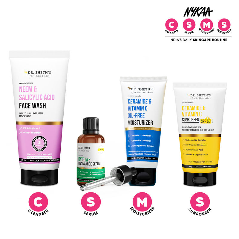 Buy Dr. Sheth's Ceramide, Niacinamide & Vitamin C CSMS Routine ...