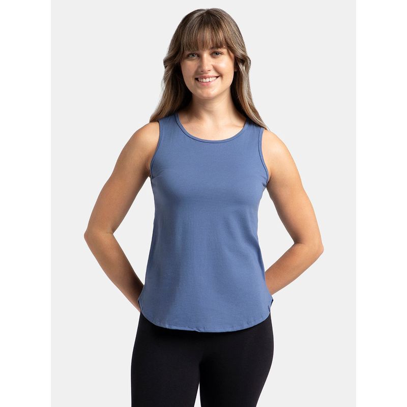 Buy Jockey Aw77 Women's Super Combed Cotton Rich Tank Top Blue Online