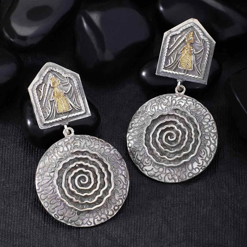 Buy Peora Indian Antique Jewellery Oxidised German Silver Moon Shape ...