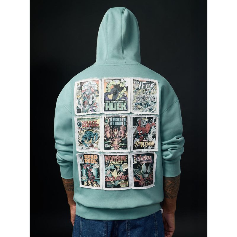 Buy The Souled Store Marvel Comics Men Blue Oversized Hoodie Online