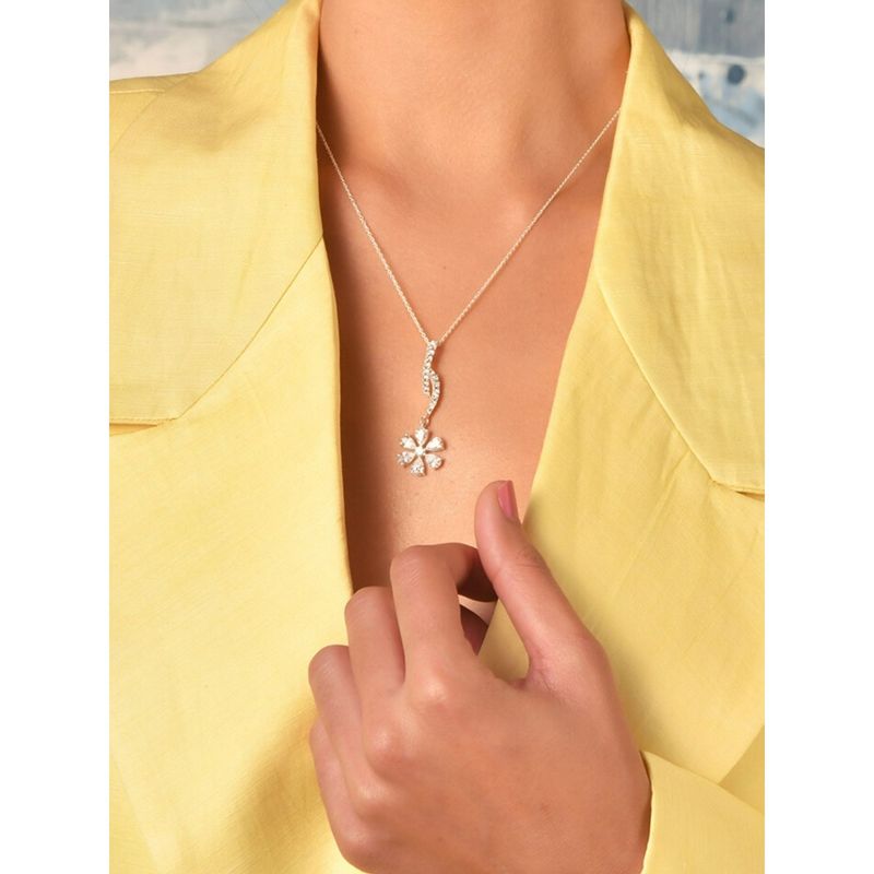Buy Hiara Jewels 925 Sterling silver Flower Dangler pendant Online