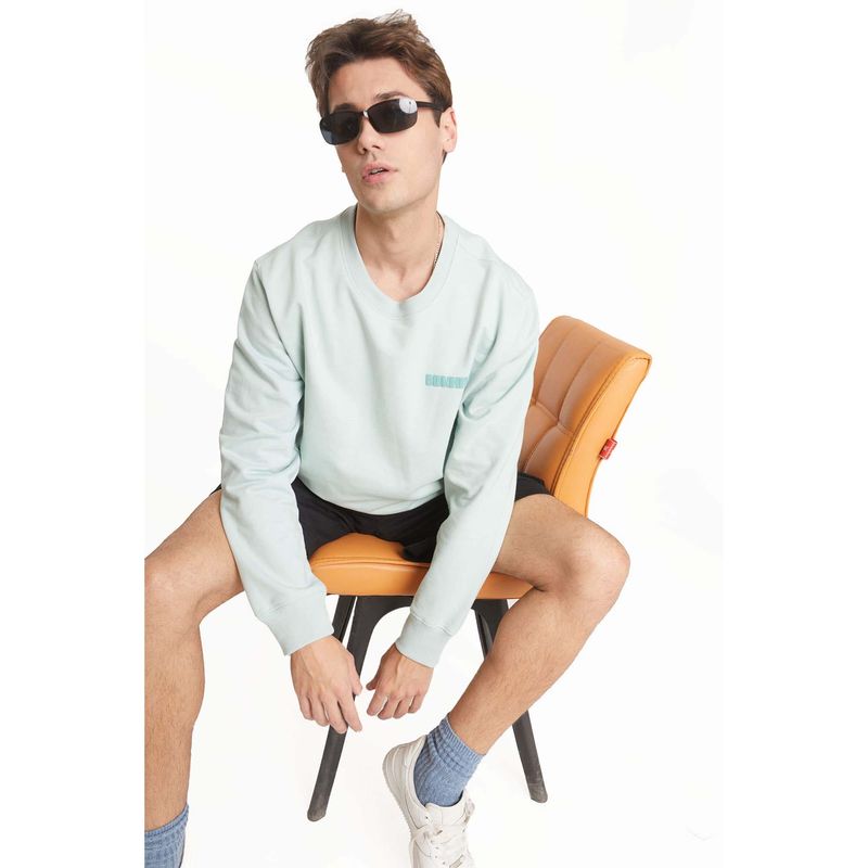 Buy Bonkers Corner Light Blue Solid Signature Sweatshirt Online