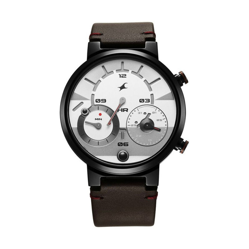 Buy Fastrack Gambit White Dial Leather Analog Watch - 3309NL01 Online