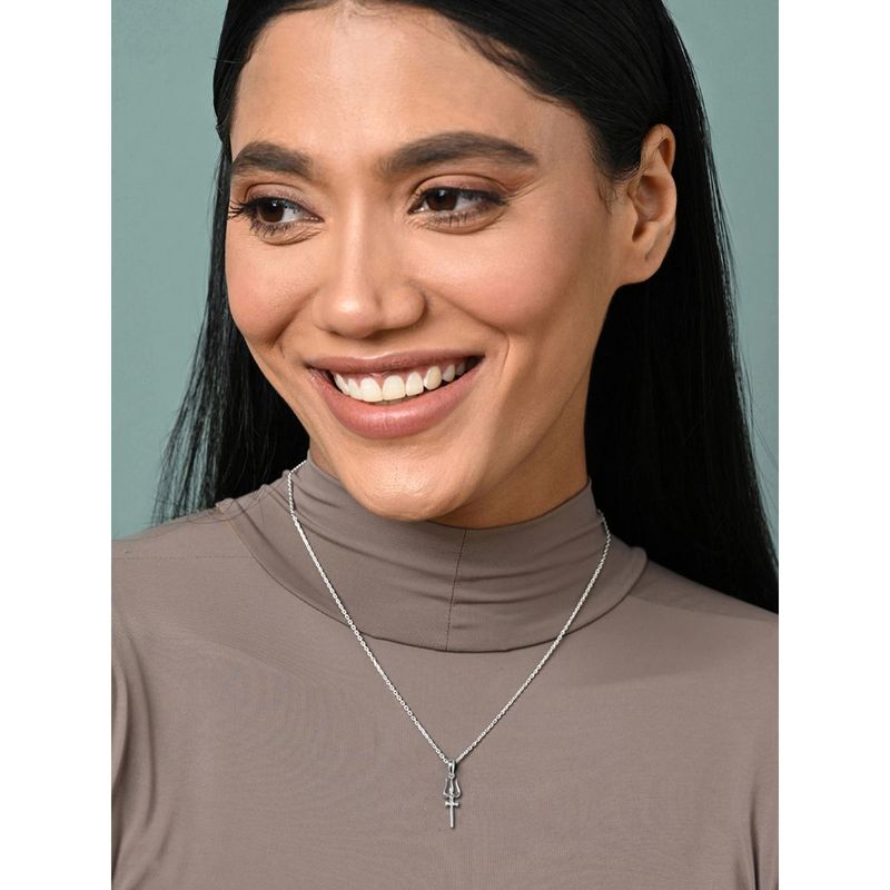 Buy CLARA 925 Silver Platinum Plated Necklace Online