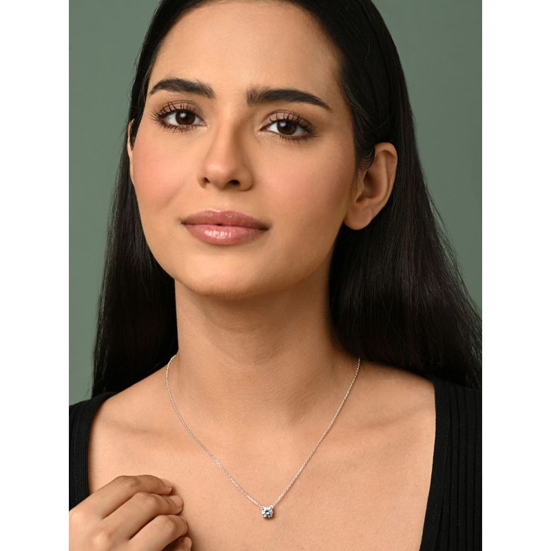 Buy CLARA 925 Silver Platinum Plated Necklace Online