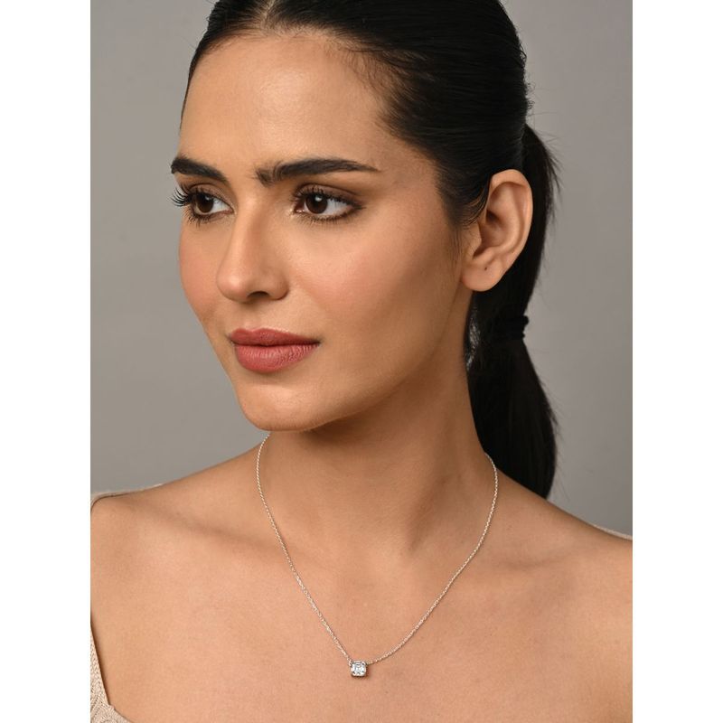 Buy CLARA 925 Silver Platinum Plated Necklace Online