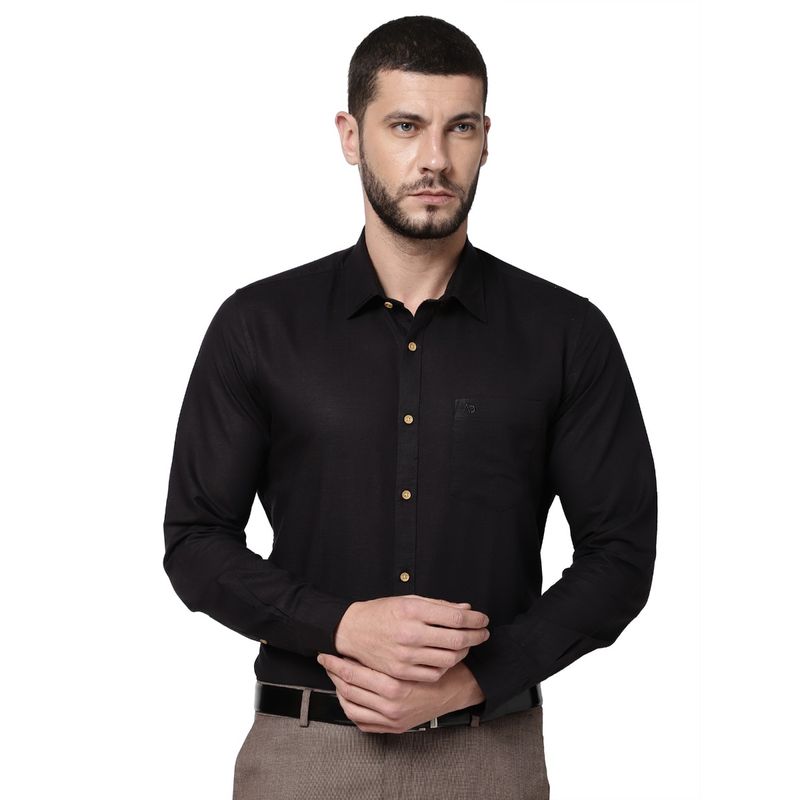 Buy AD By Arvind Men Black Regular Fit Shirts Online
