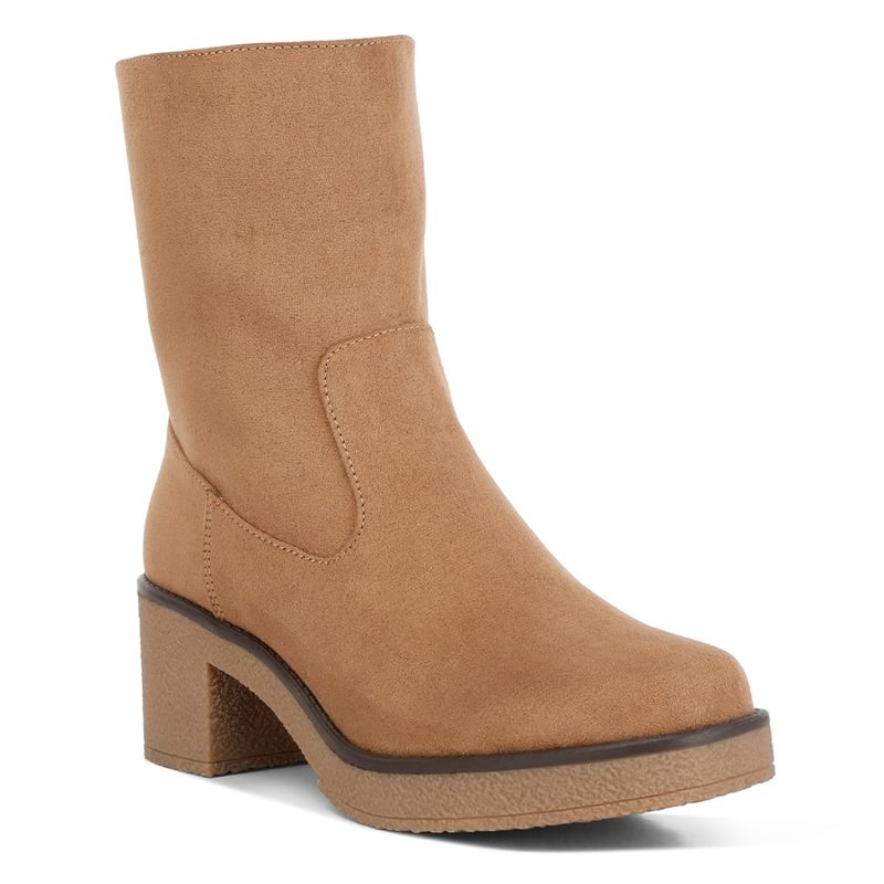 Buy London Rag Tan Heel Micro Suede Boots Online