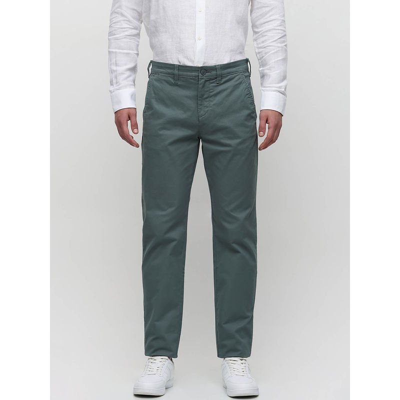 Buy Selected Green Mid Rise Slim Fit Pants Online