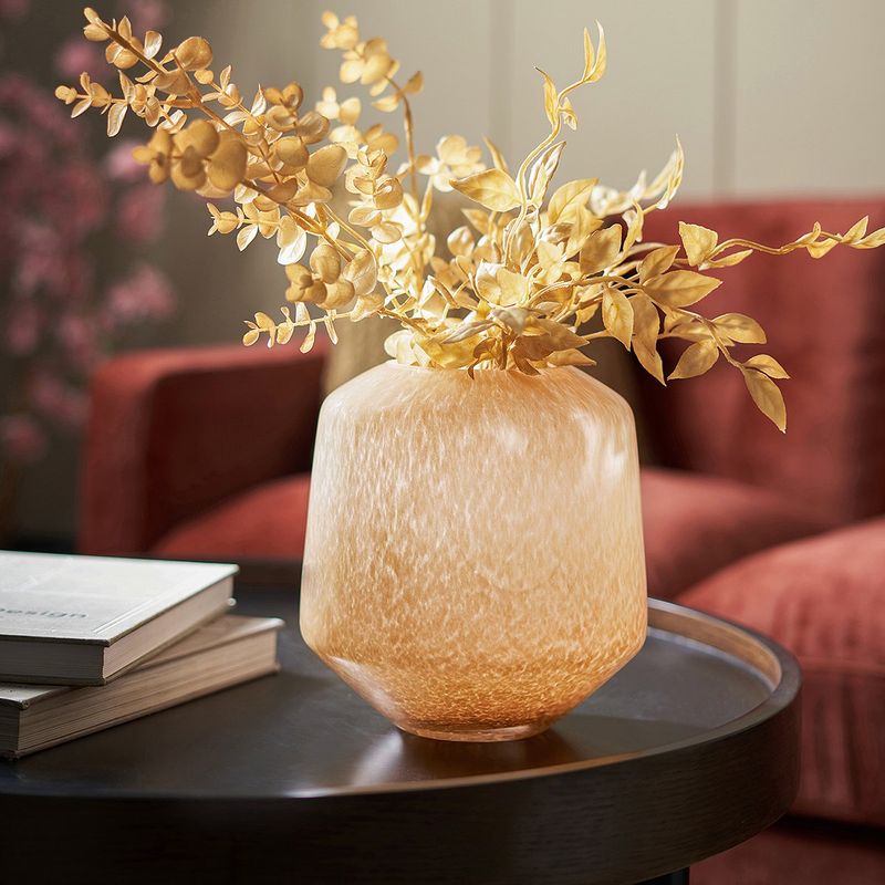 Buy Pure Home + Living Solid Brown Wide Cylinder Glass Flower Vase (One ...