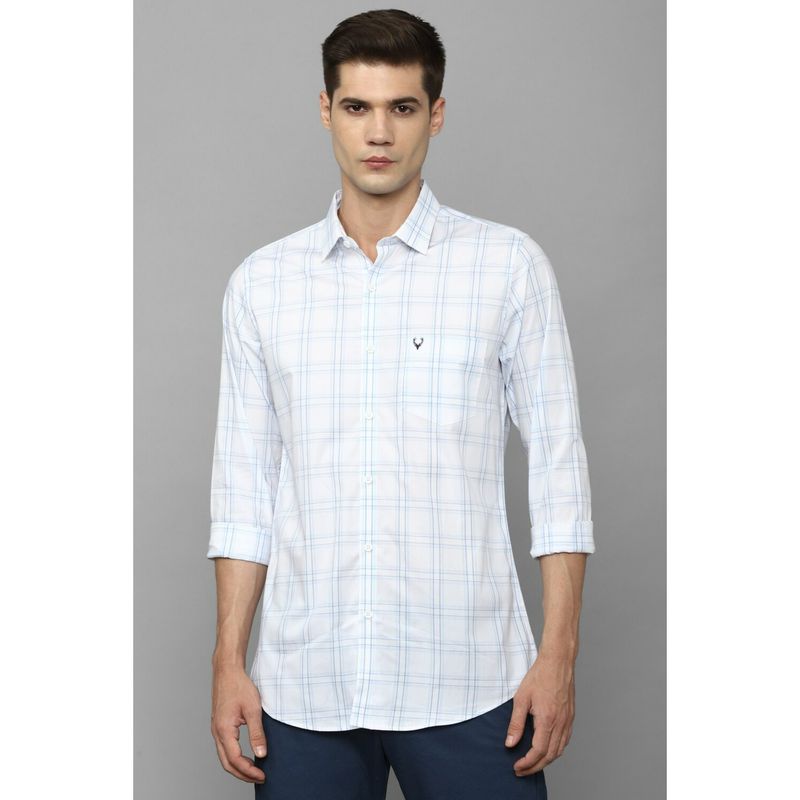 Buy Allen Solly Men White Slim Fit Check Full Sleeves Casual Shirt Online