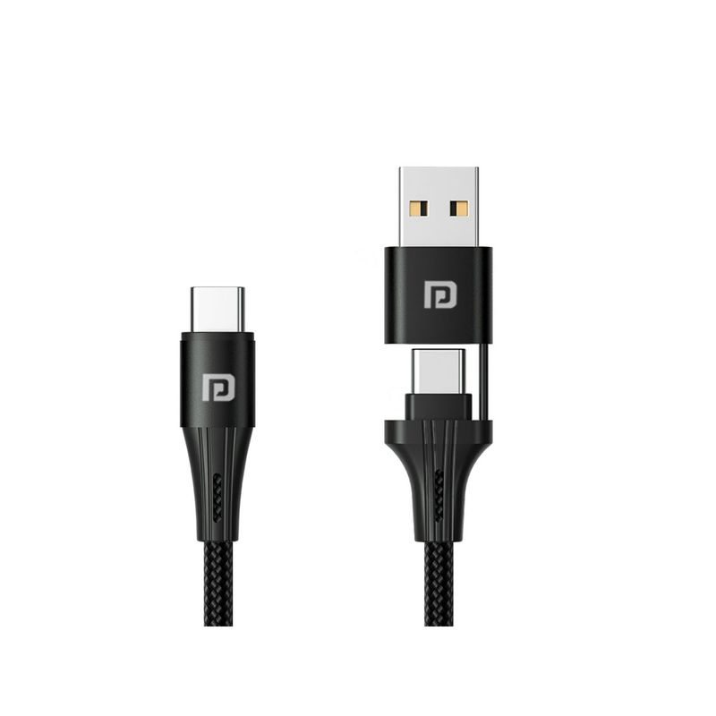 Buy Portronics Konnect J4 100W High Output 2-in-1 Cable USB-A Plus Type ...