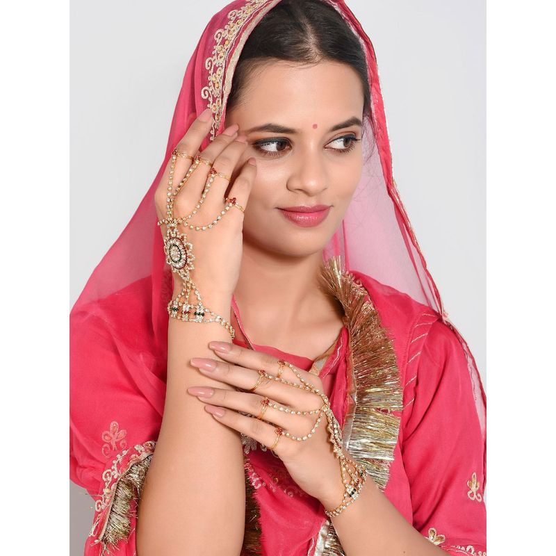 Buy Silvermerc Designs Bridal Faux Diamond Bracelet Ring Hathfool Online