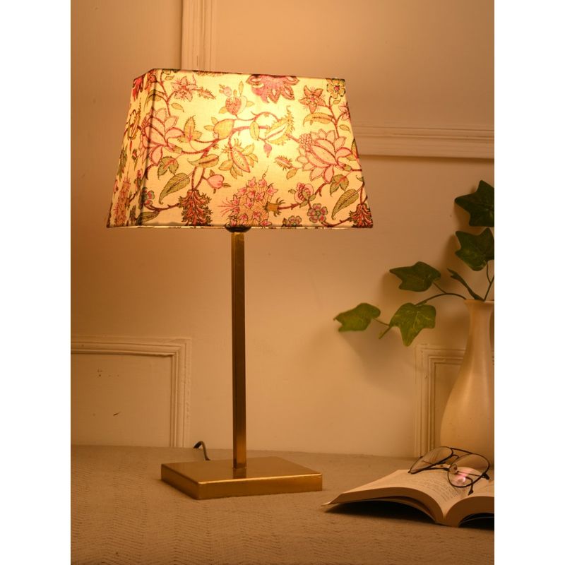 Buy Green Girgit Golden Polished Metal Lamp with Multi-Color Red Daisy ...
