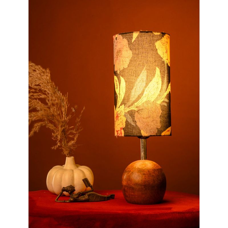 Buy Green Girgit Wooden Ball Shaped Lamp with Multi-Color Black ...