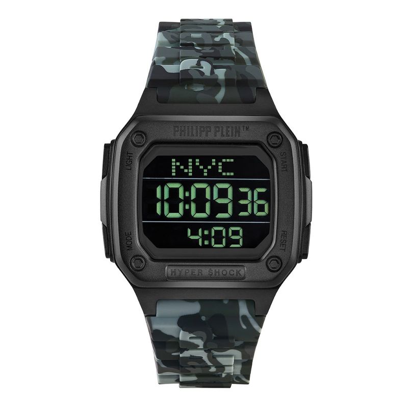 Buy Philipp Plein Unisex Black Square Digital Stainless Steel Dial ...