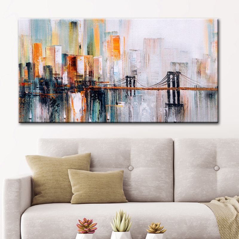 Buy WallMantra Golden Gate Bridge Abstract Canvas Print Online