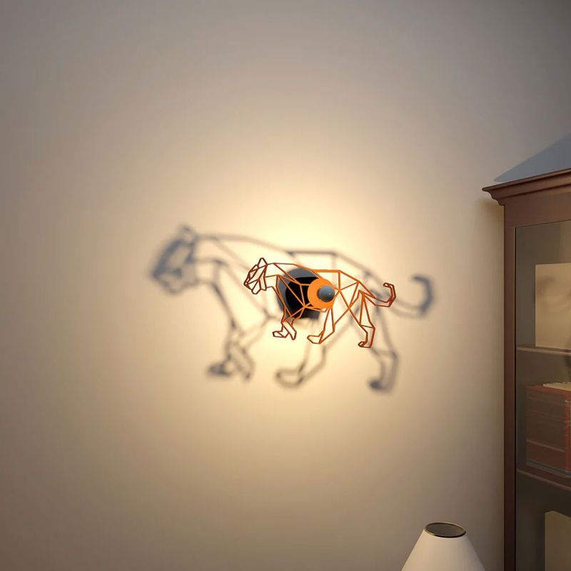 Buy WallMantra Wooden Tiger Shadow Light Online