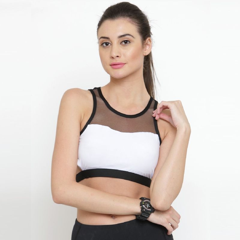 Prettycat High Performance Sports Gym Running Bra - White (34B): Buy ...