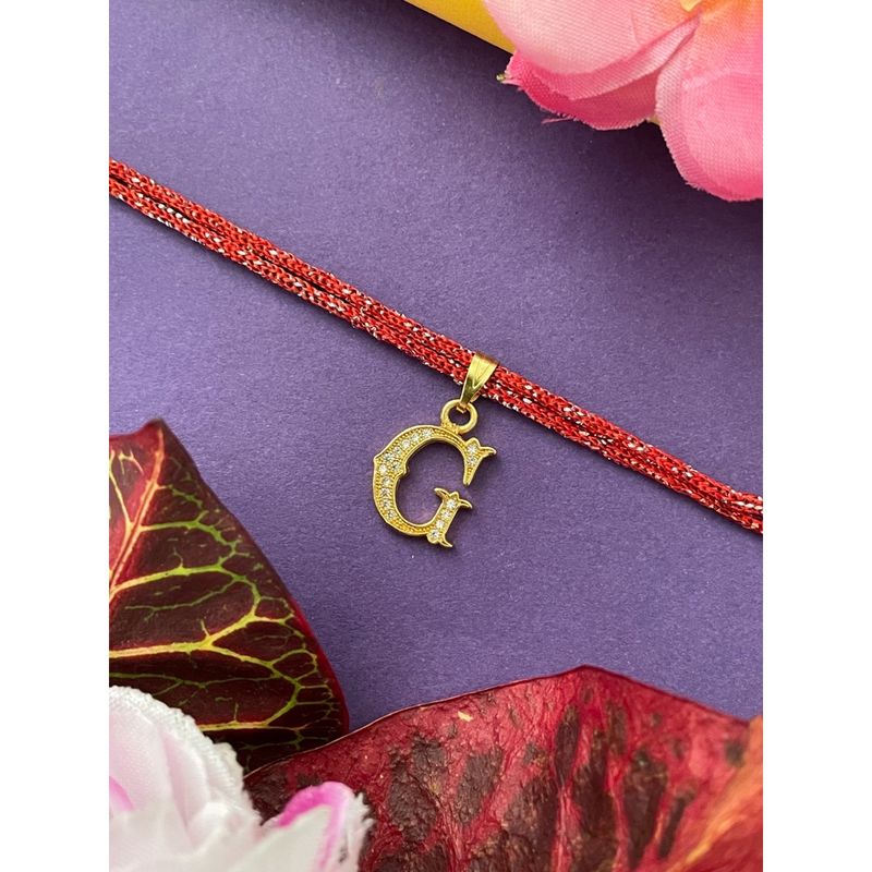 Buy Digital Dress Room Gold G Letter Ad Maroon Thread Rakhi Online