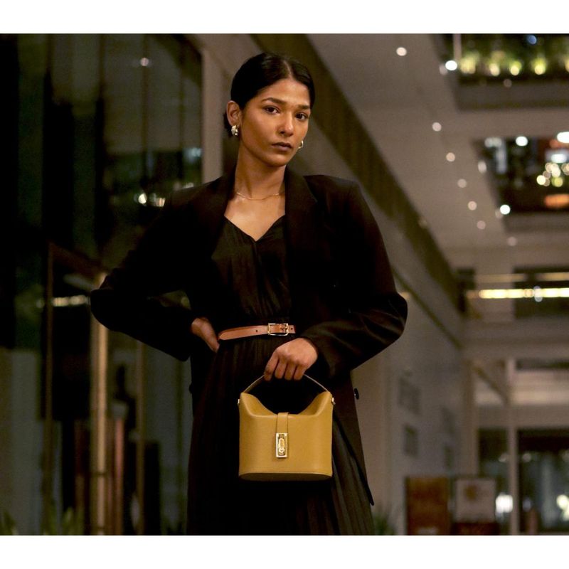 Buy Nappa Dori Mae Bucket Bag - Beige (M) Online