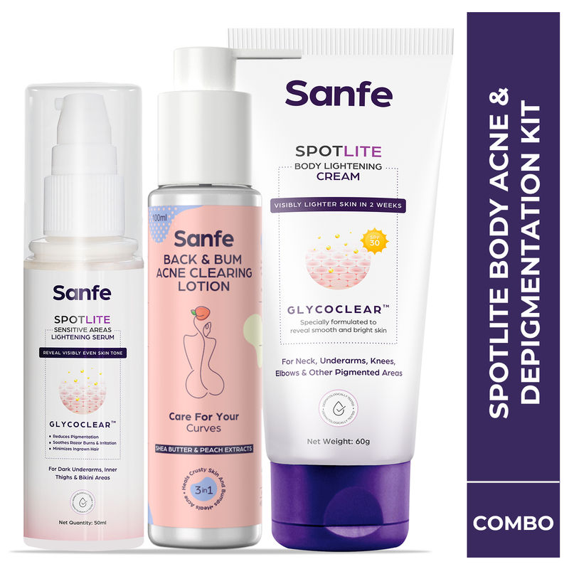 Buy Sanfe Spotlite Body Acne & Depigmentation Kit For Acne, Dark ...
