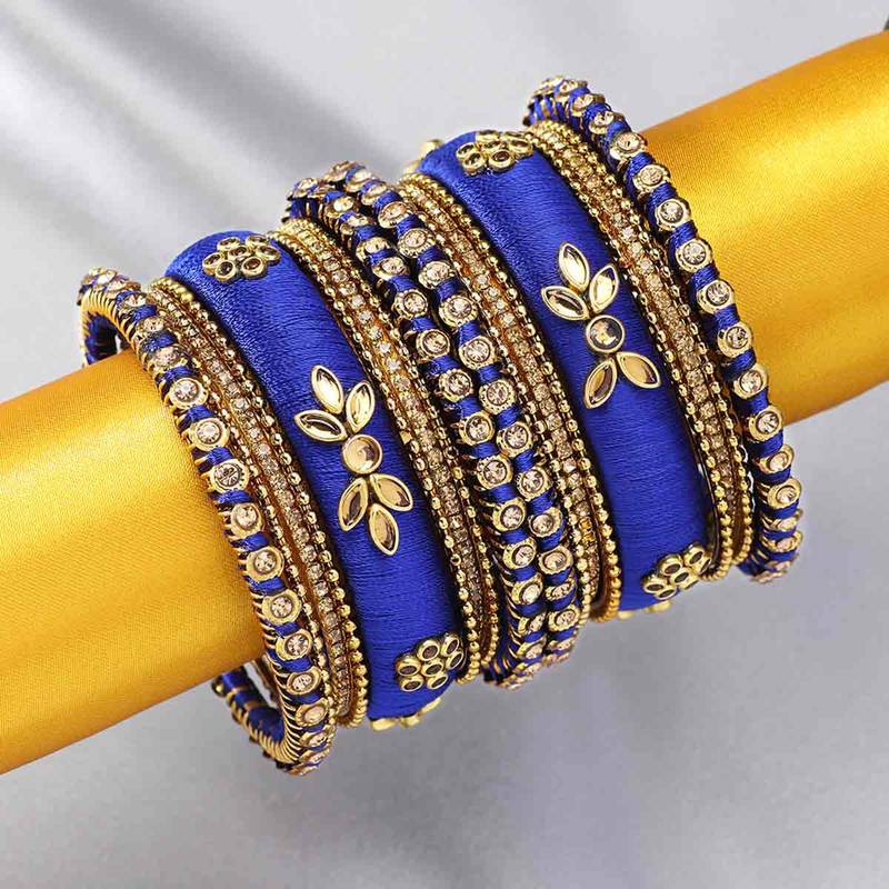 Buy Peora Traditional Gold Plated Wedding Chura Chuda Bangles Set ...