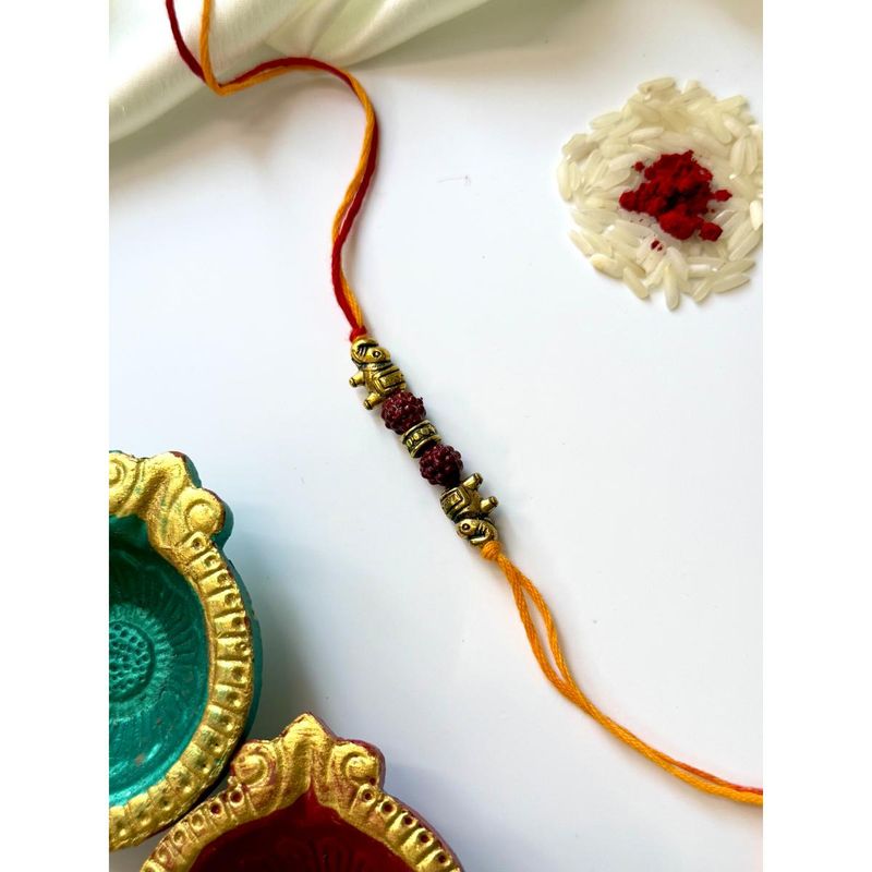 Buy ISHKAARA Rudra Rakshak Rakhi with Roli Chawal Online