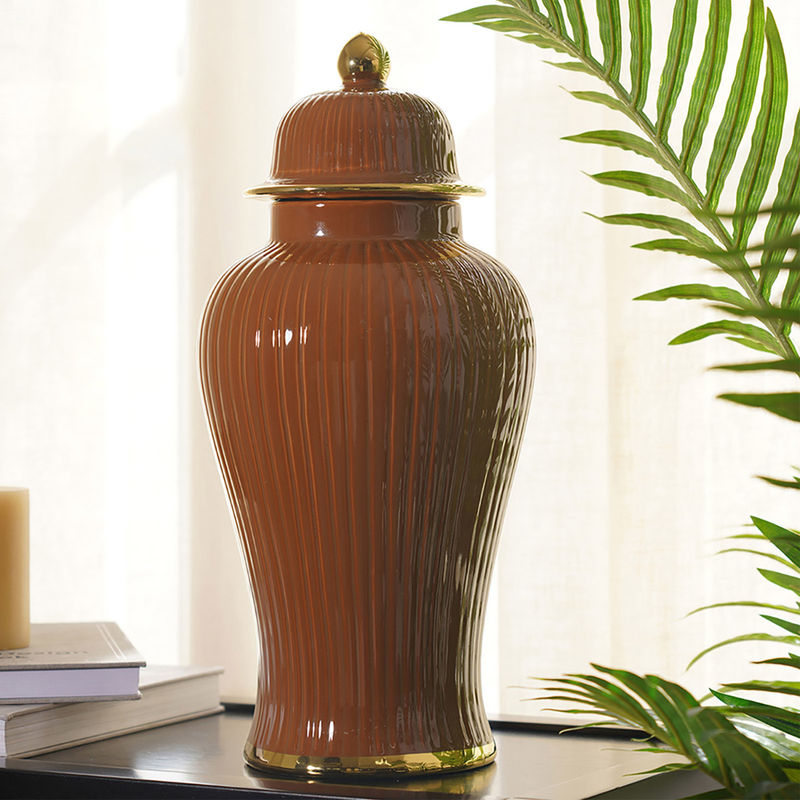 Pure Home + Living Glam Large Brown Urn: Buy Pure Home + Living Glam ...