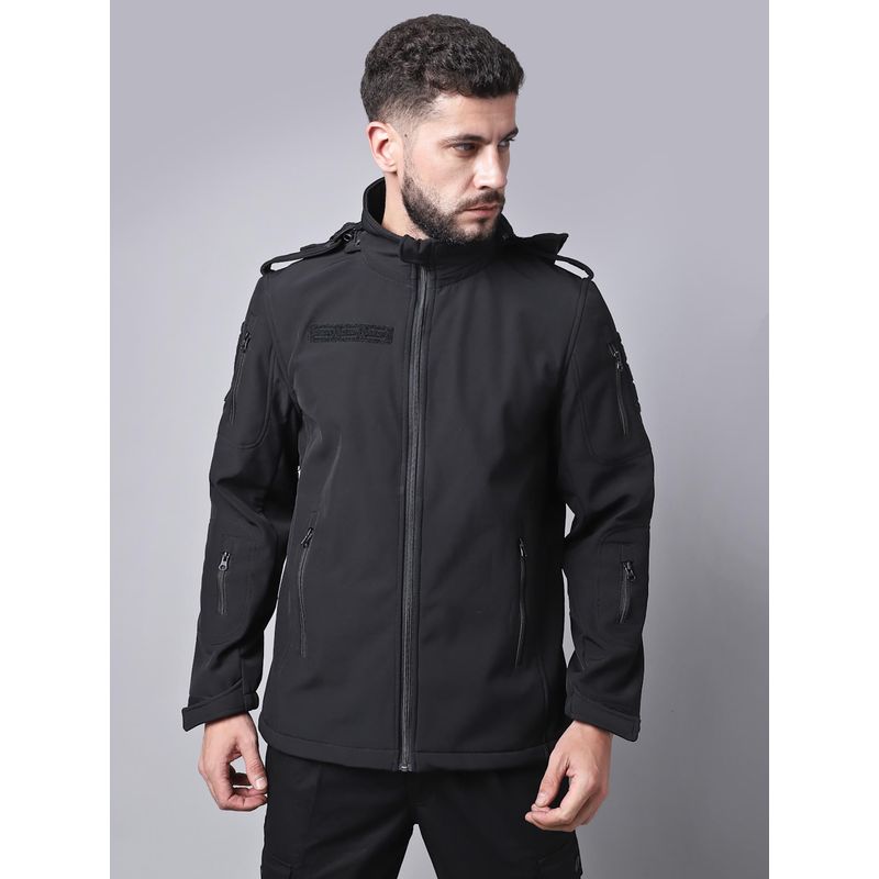 Buy MountMiller Men's Solid 12 Zipper SoftShell Ripstop Tactical Hooded ...