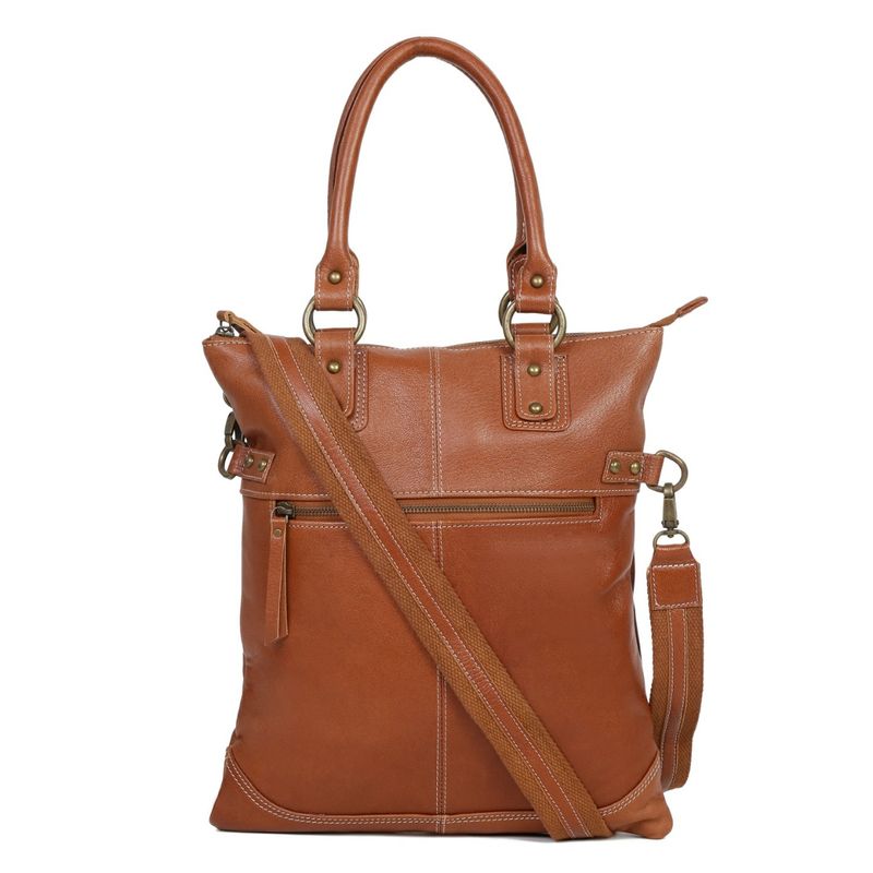 Buy SUVASKA Genuine Leather Multi Handle Bag - Barcelona - Tan Online