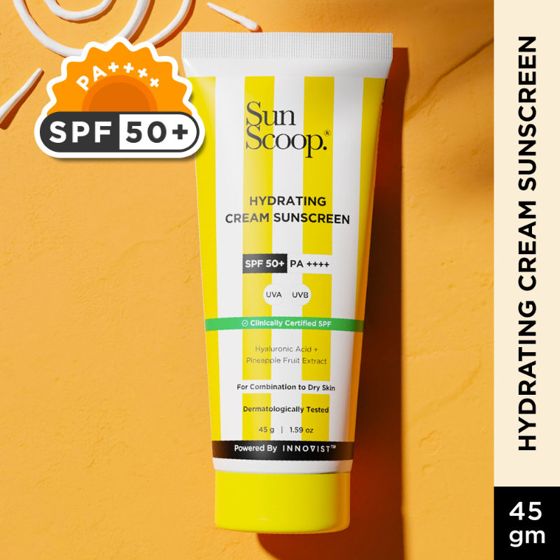 Buy SunScoop Hydrating Cream Face Sunscreen SPF 50+ PA++++ - For Dry ...