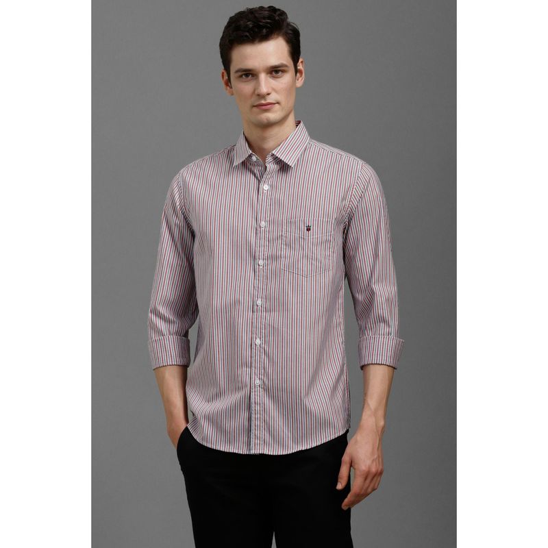 Buy Louis Philippe Men Multi-Color Super Slim Fit Stripes Full Sleeves ...