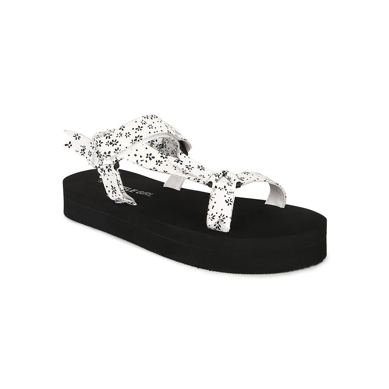 Buy Truffle Collection Pu Printed Platform Sandals Online