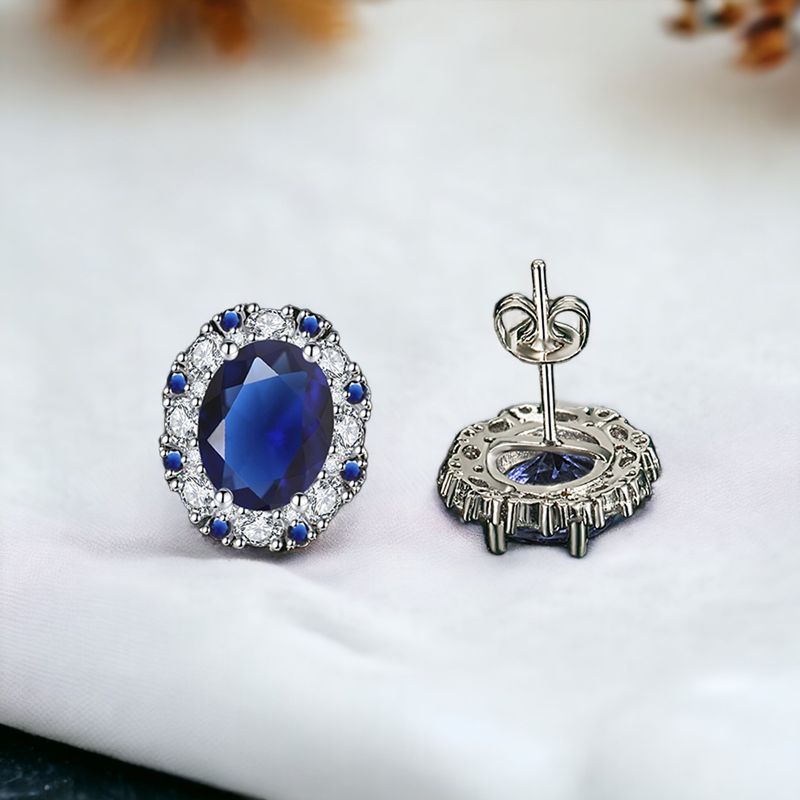 Buy Designs & You Crushed Ice Cut Cubic Zirconia Silver Plated Navy ...