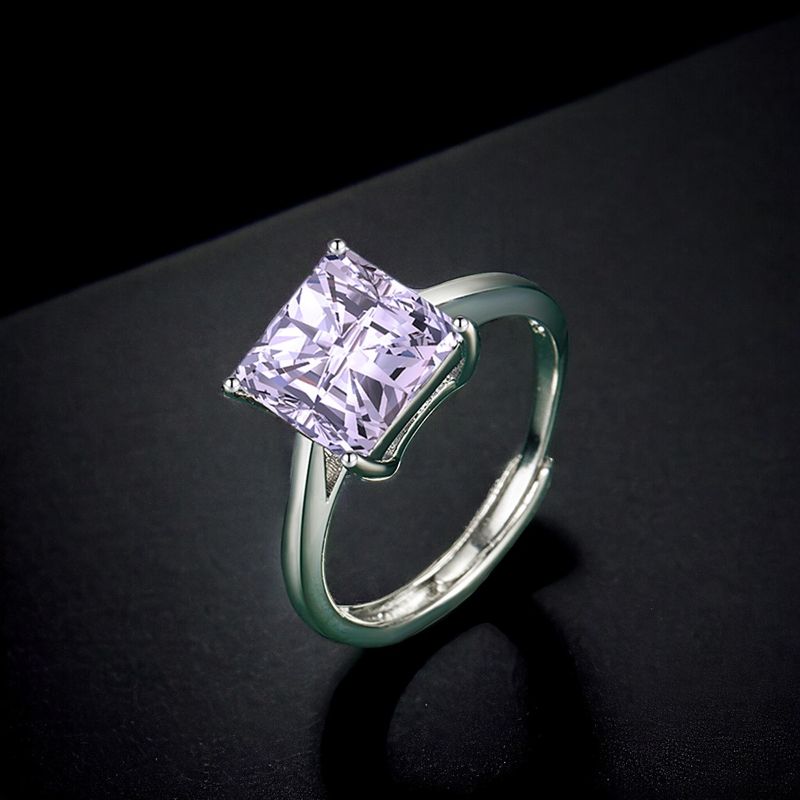 Buy Designs & You Silver Plated Crushed Ice Cut Purple Finger Ring Online