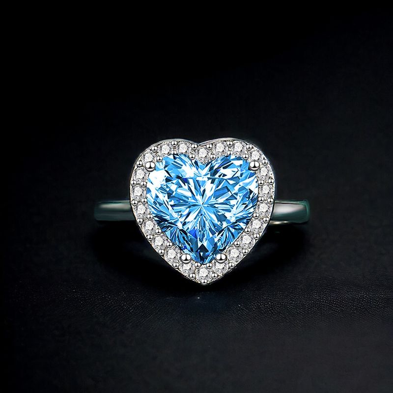 Buy Designs & You Silver Plated Crushed Ice Cut Blue Finger Ring Online