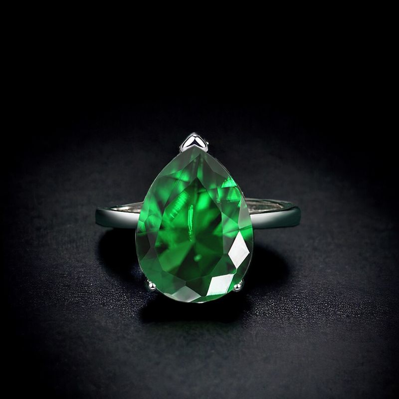 Buy Designs & You Silver Plated Crushed Ice Cut Green Finger Ring Online