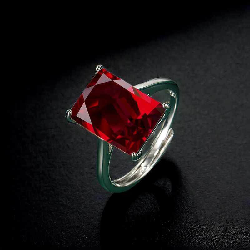 Buy Designs & You Silver Plated Crushed Ice Cut Red Finger Ring Online