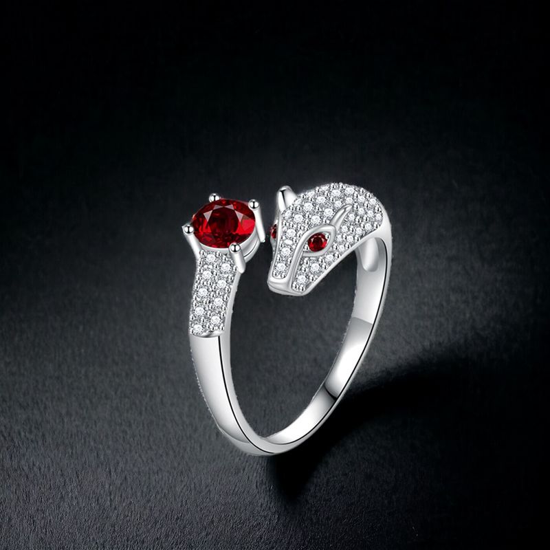 Buy Designs & You Silver Plated Crushed Ice Cut Red Finger Ring Online