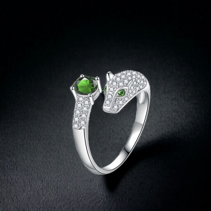Buy Designs & You Silver Plated Crushed Ice Cut Green Finger Ring Online