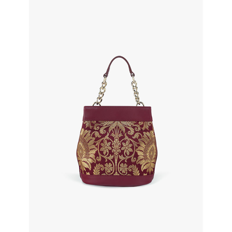 Buy Tan and Loom Rani Batua Banarasi Maroon Online