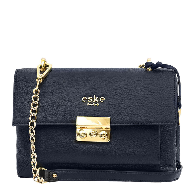 Buy Eske Navy Blue Solid Shoulder Bag For Women Online