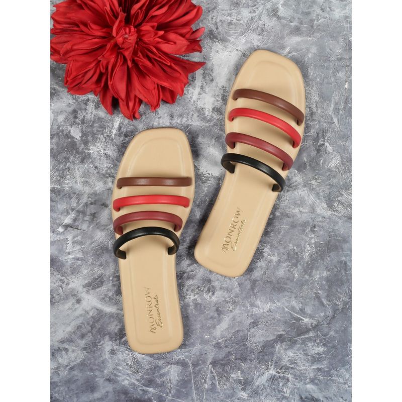 Buy Monrow Stripes Multi-color Flats Online